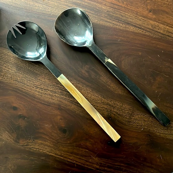 CB2 | Kitchen | Nwt Shell Serving Fork And Spoon All Natural | Poshmark